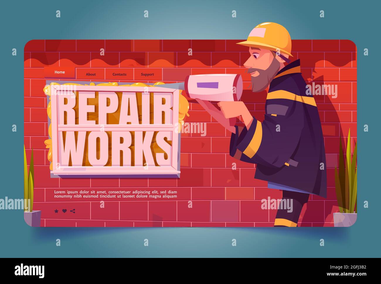Repair works, professional construction service Stock Vector Image ...