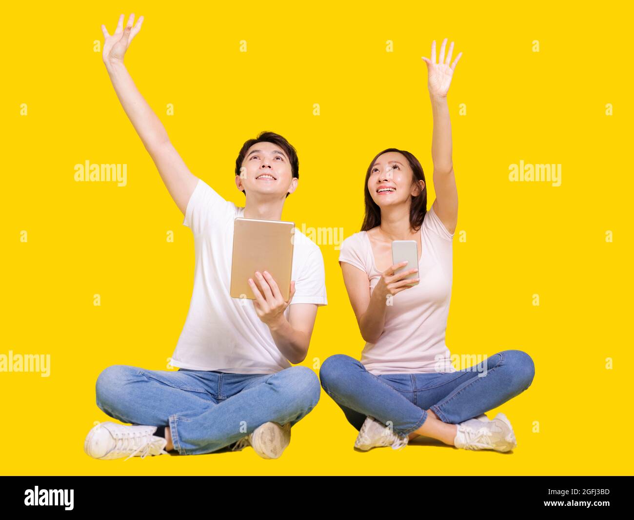 Isolated raising hands hi-res stock photography and images - Alamy