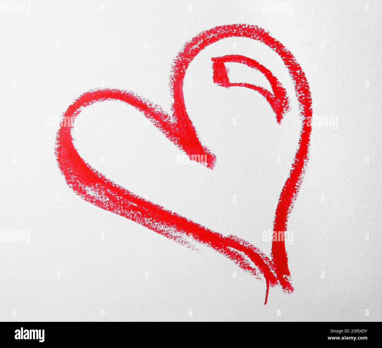 Red drawn heart isolated on white Stock Photo - Alamy