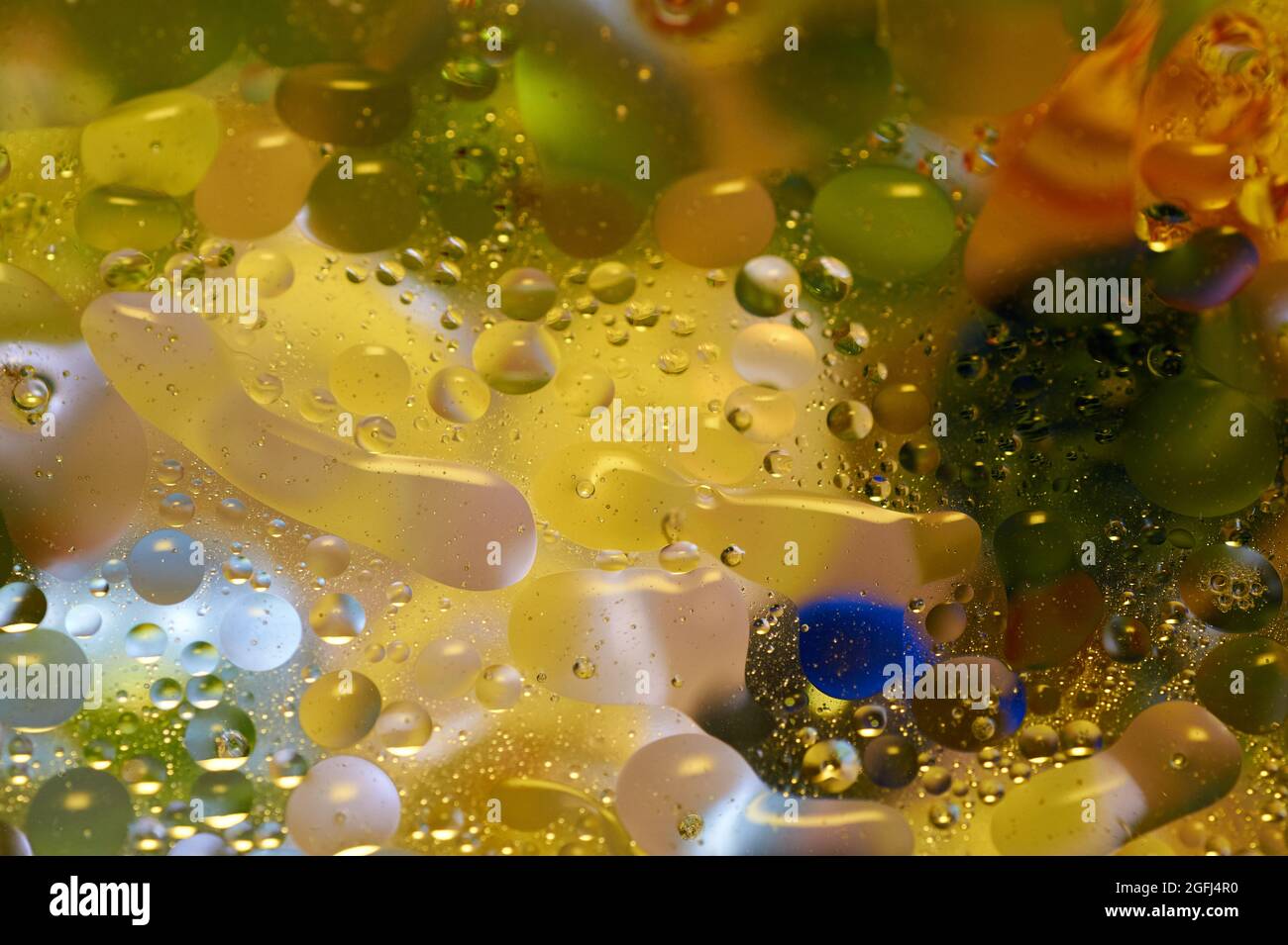 floating in the water abstract colorful oil drops Stock Photo - Alamy