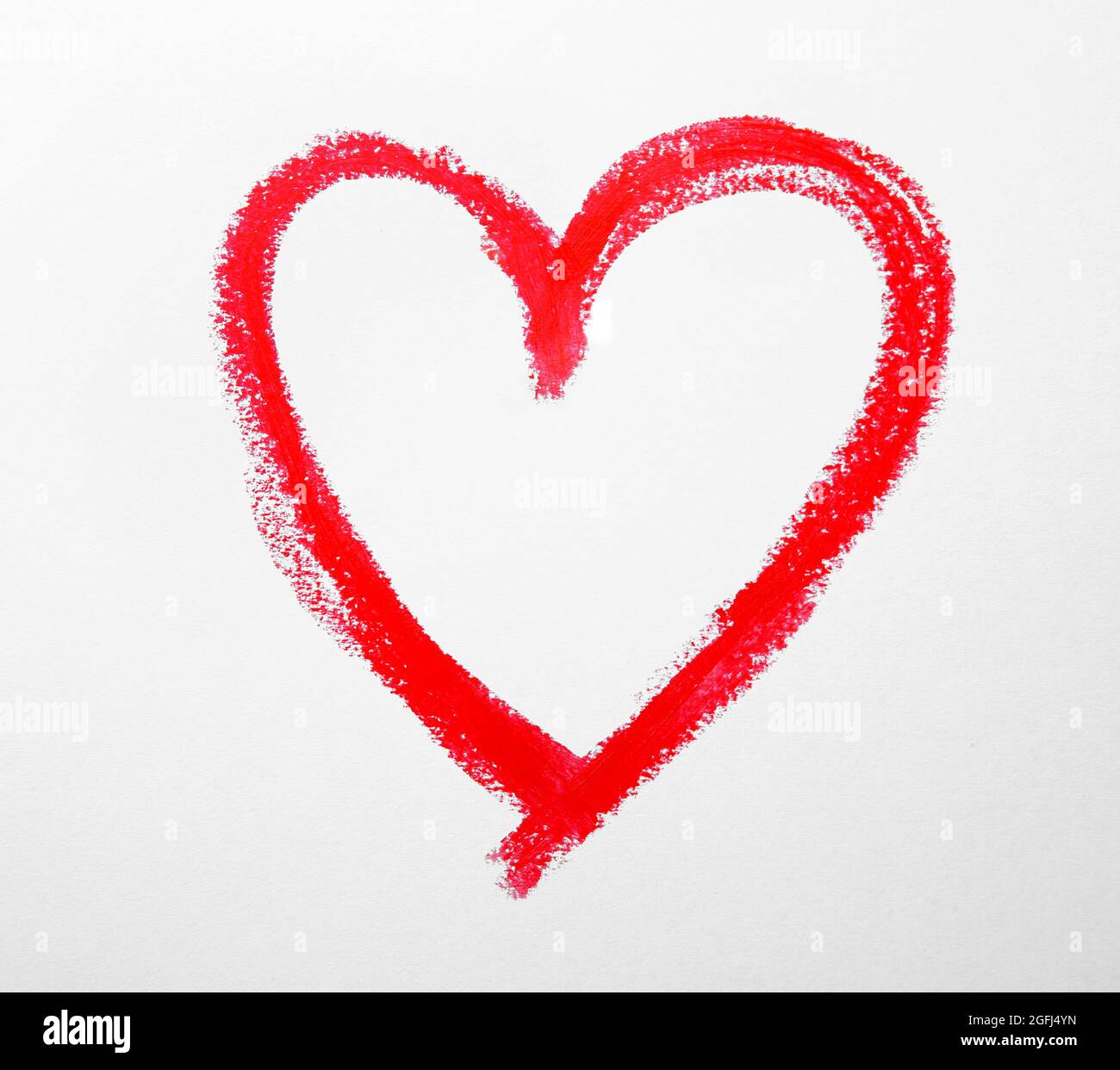 Red drawn heart isolated on white Stock Photo - Alamy
