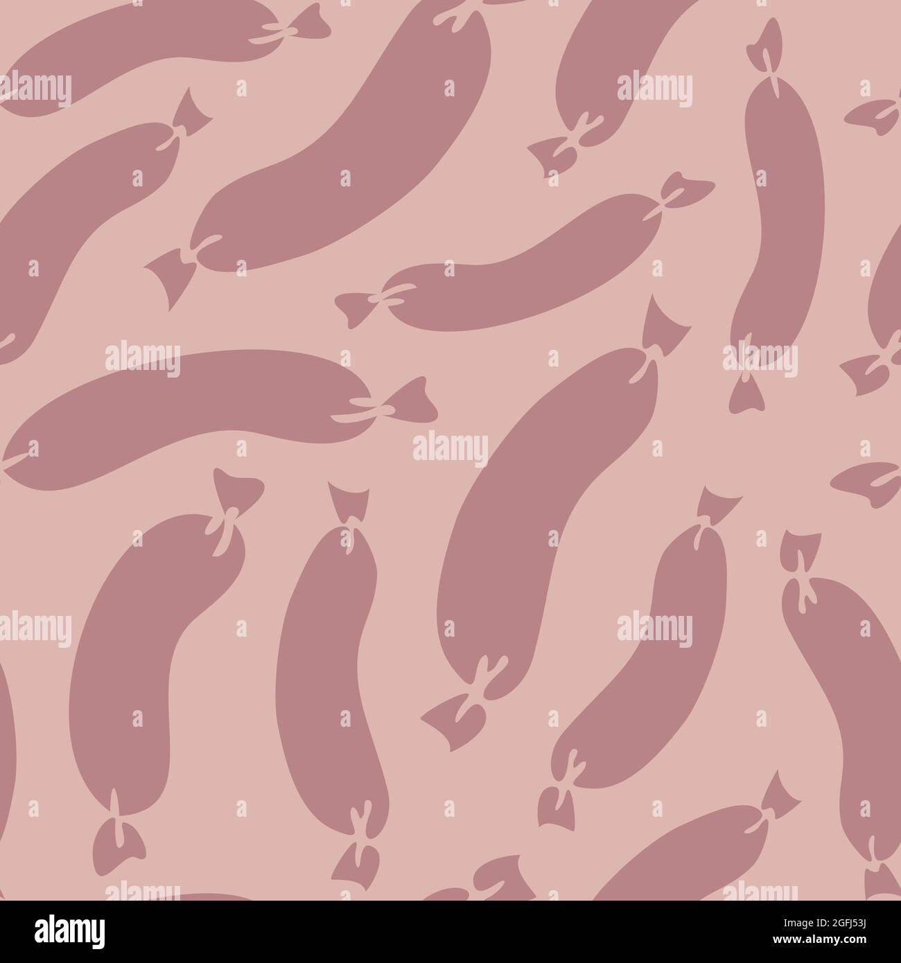 Vector seamless pattern with sausages on light background. Design with ...