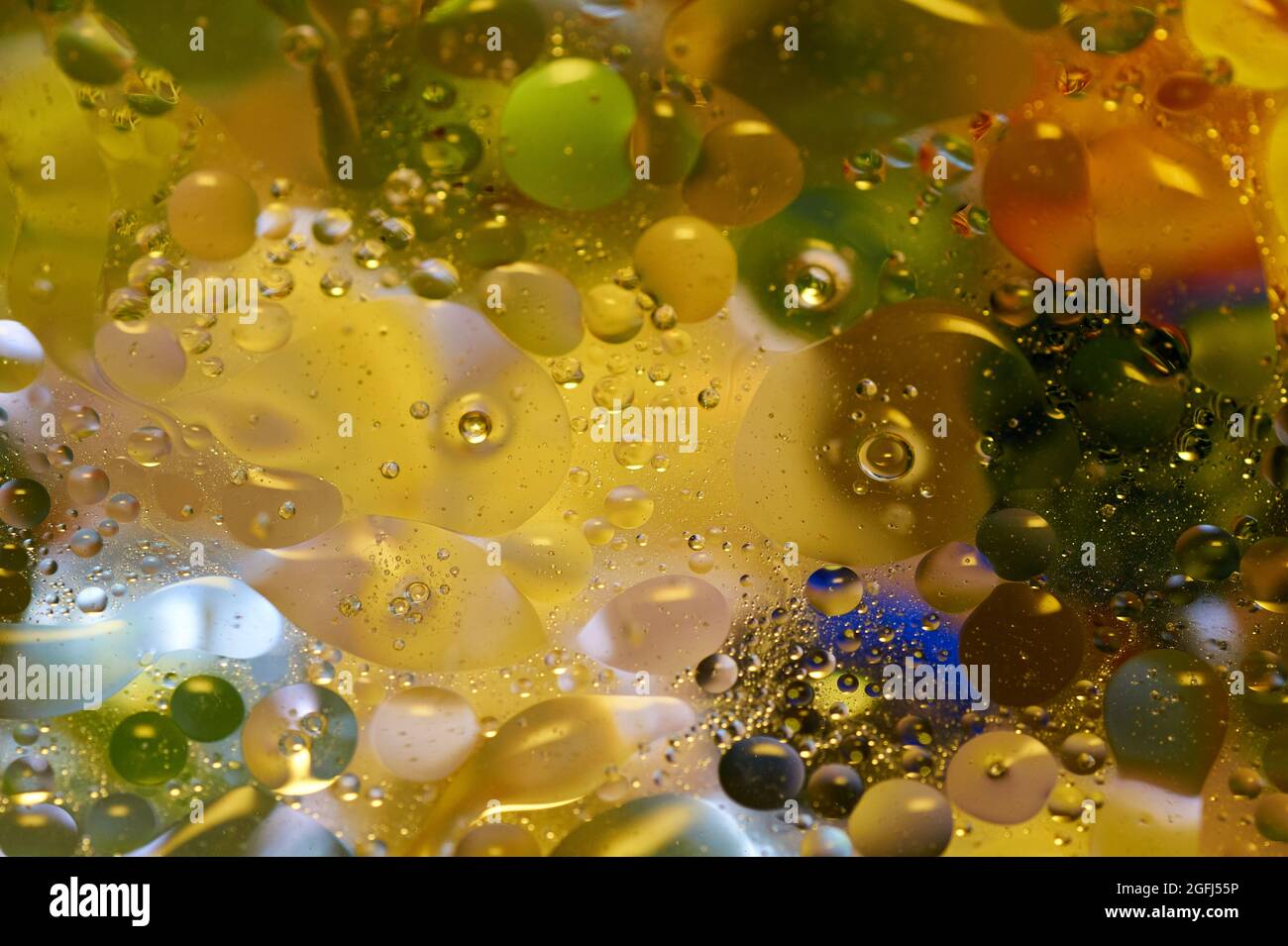 floating in the water abstract colorful oil drops Stock Photo - Alamy