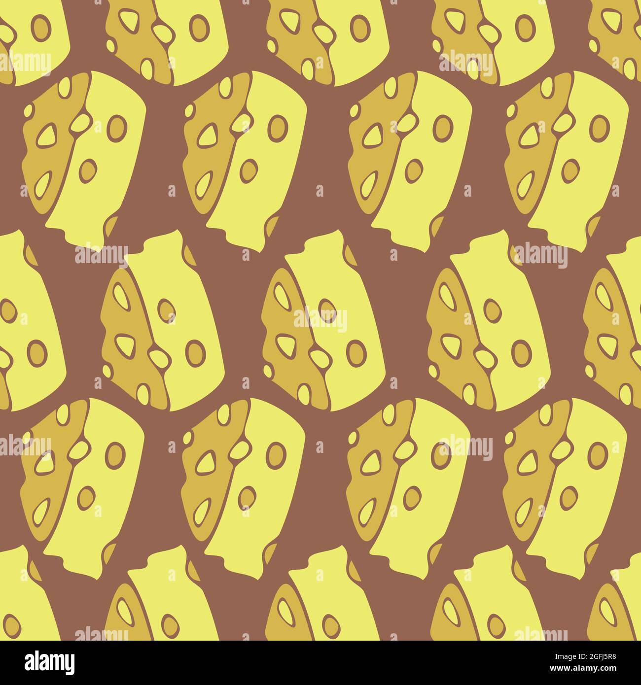 Vector seamless pattern with triangular pieces of cheese. Design with ...