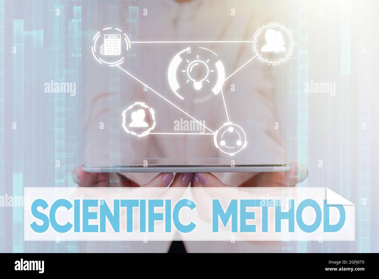 Text caption presenting Scientific Method. Business showcase method of ...