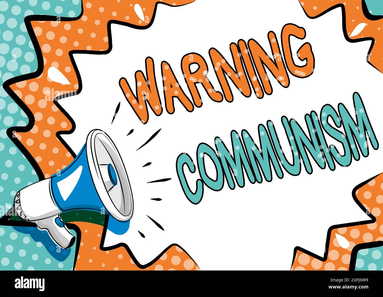 Text showing inspiration Warning Communism. Word for economic system ...