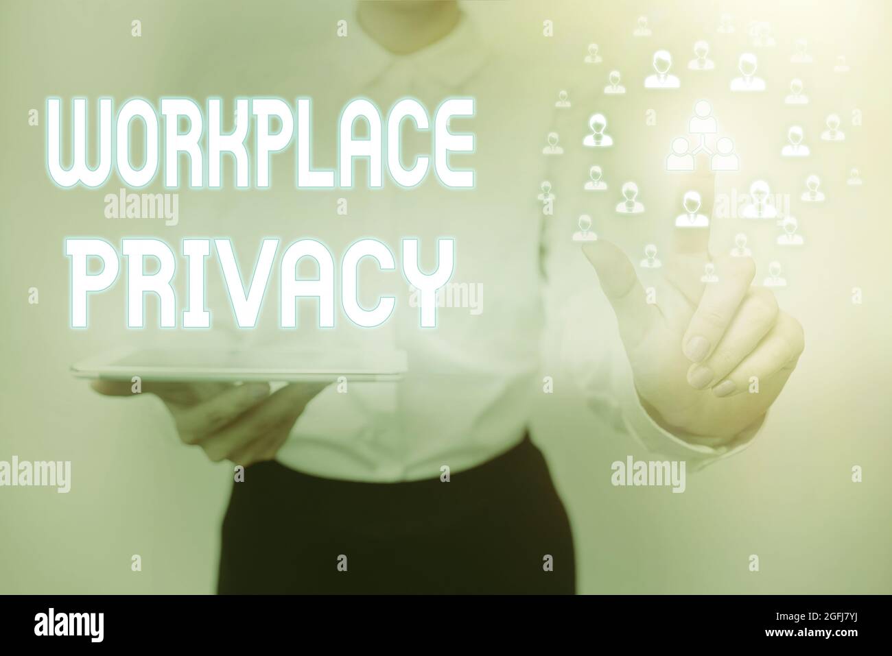 Sign displaying Workplace Privacy. Internet Concept protection of ...