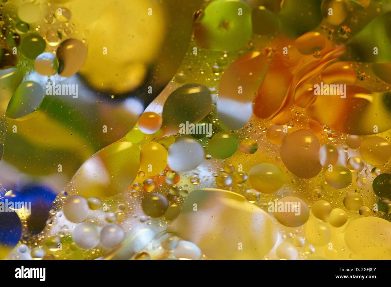 floating in the water abstract colorful oil drops Stock Photo - Alamy