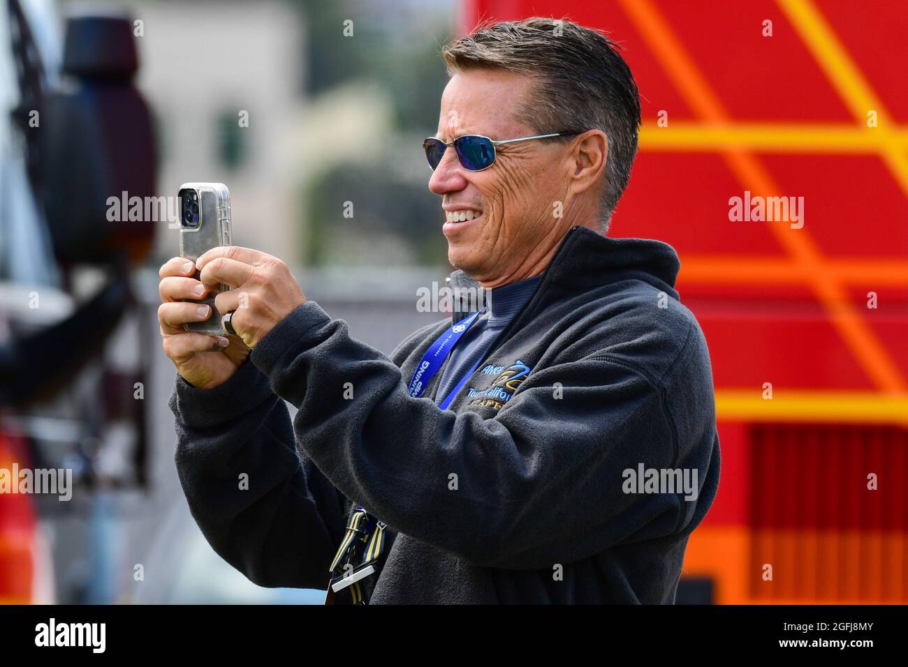 ABC 7 sports reporter Curt Sandoval during training camp on Thursday ...