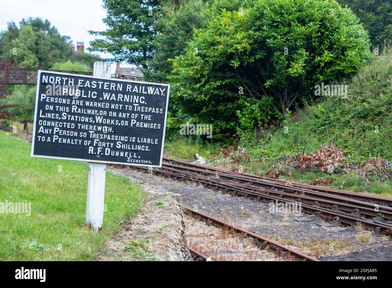 old cast iron railway sign no trespassers of the north eastern railway ...