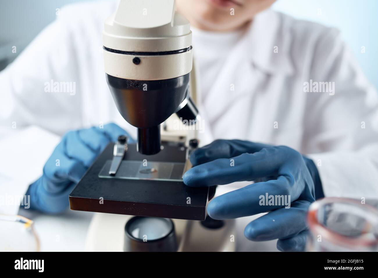 laboratory microscope setting biotechnology science research Stock ...