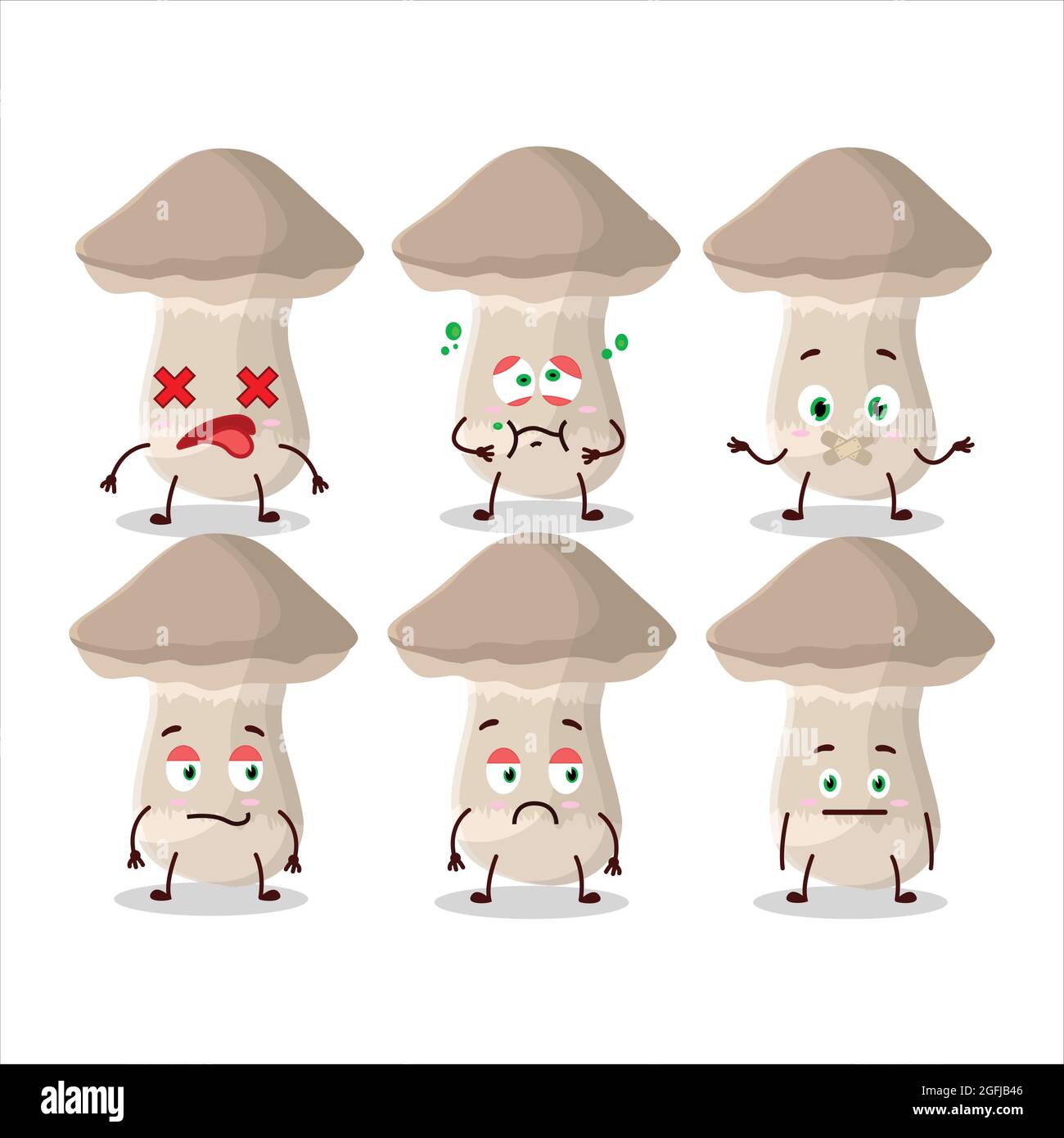 Toadstool cartoon in character with nope expression. Vector ...