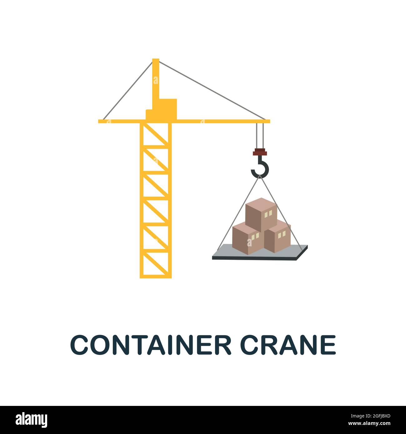 Container Crane flat icon. Simple sign from logistics collection ...