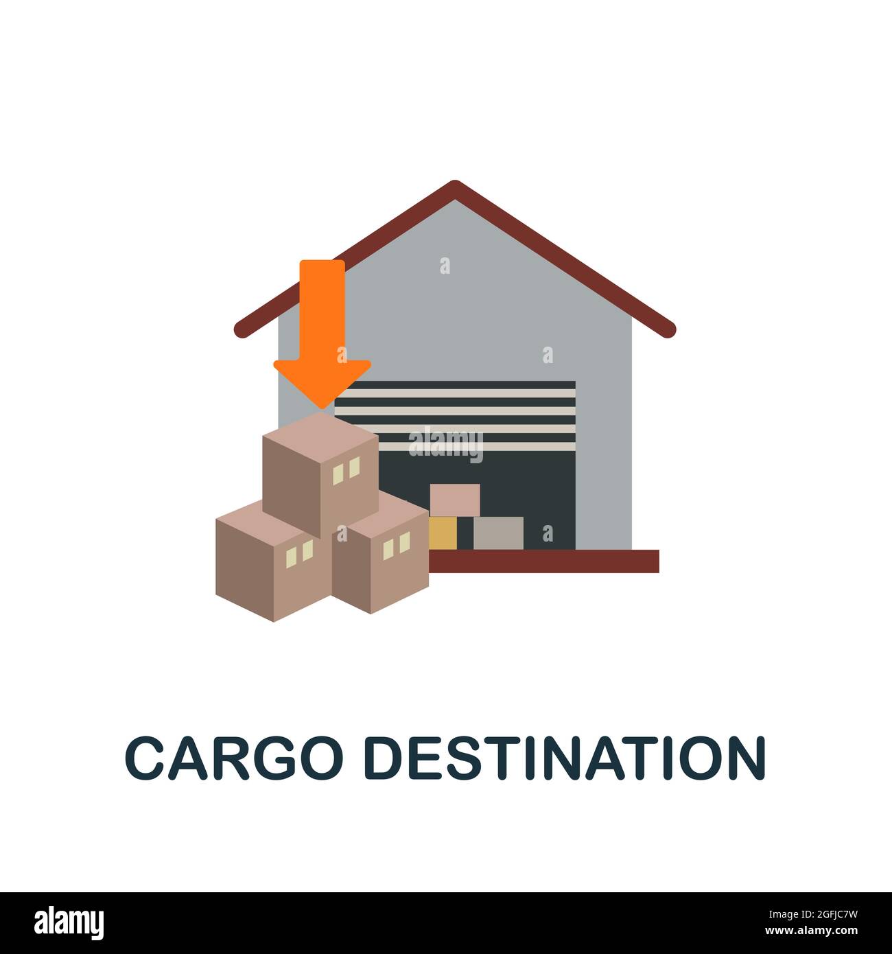 Cargo Destination flat icon. Simple sign from logistics collection ...