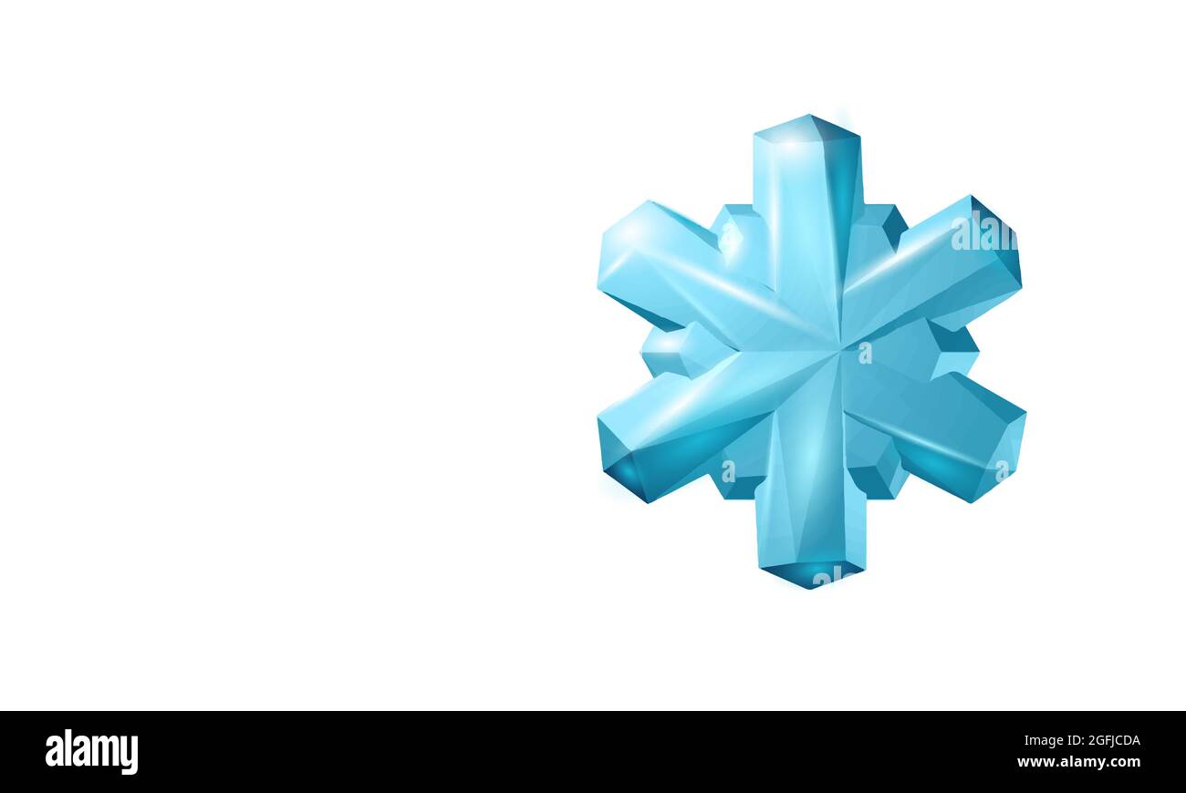 Polygonal low poly festive snowflake. Isolated 3D detailed render ...