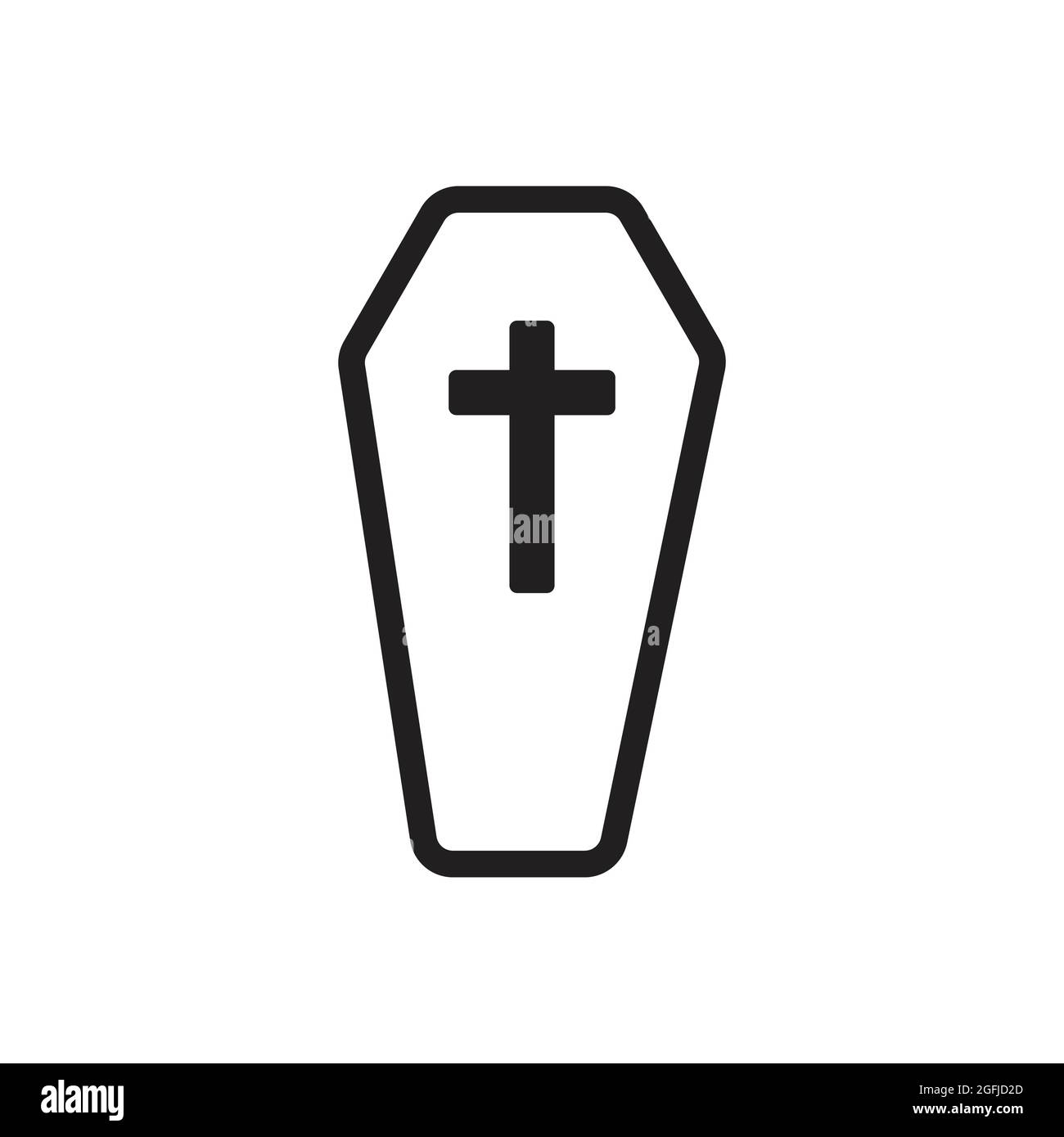 Halloween coffin silhouette flat icon vector for your website design ...