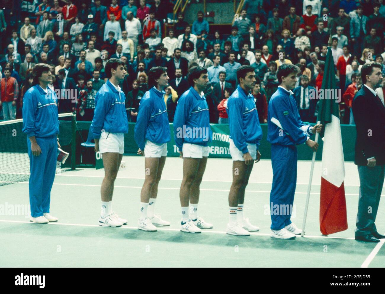 Italian team at the President's Cup tennis tournament trophy, Tashkent ...