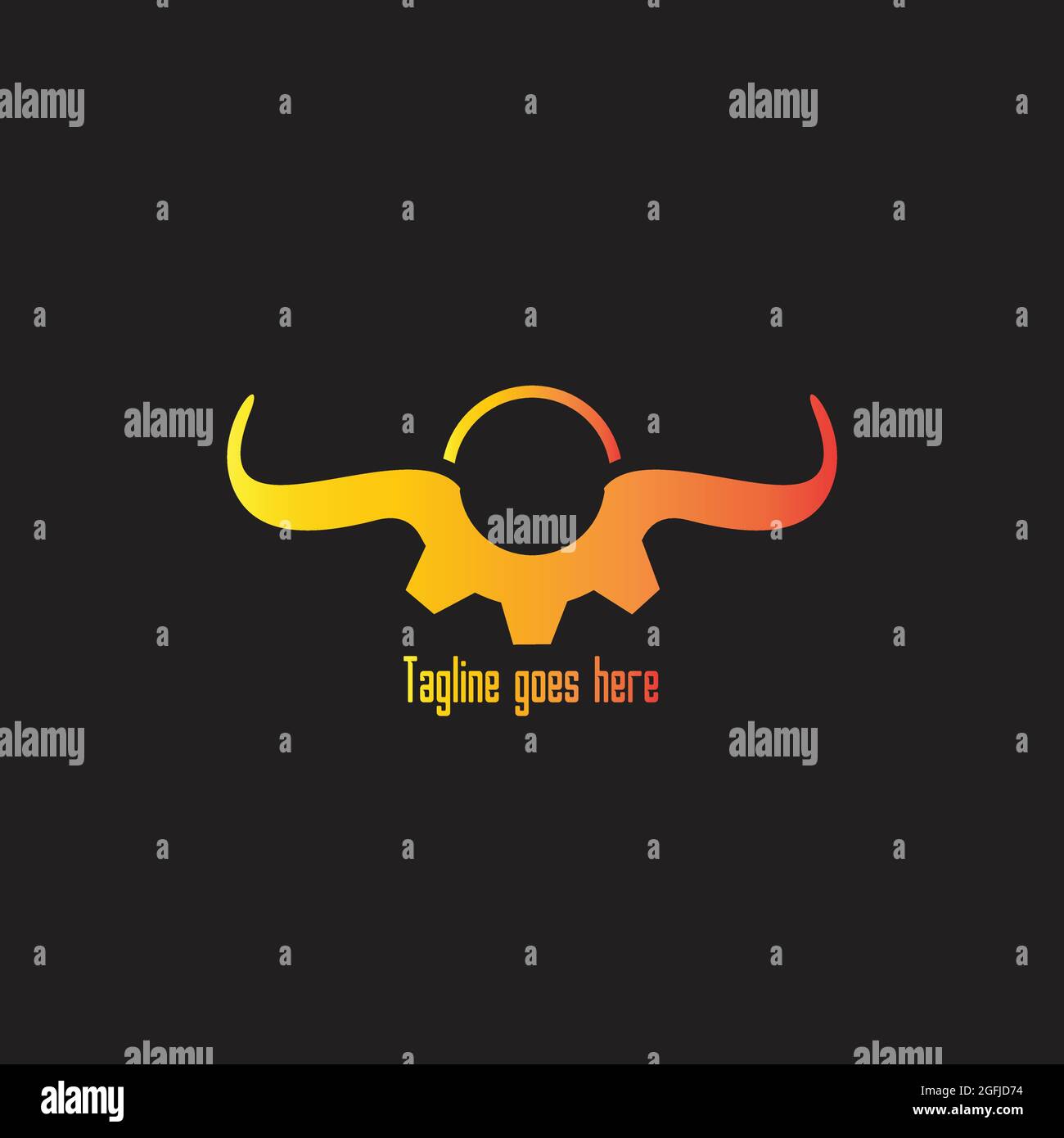bull and gear simple combination logo exclusive design inspiration ...