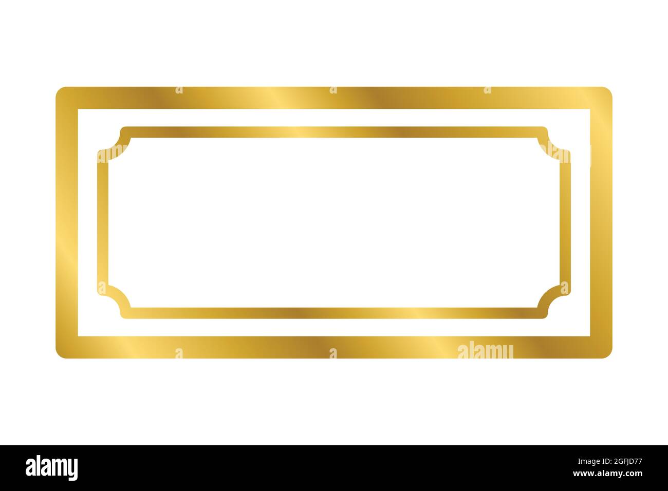 Vintage Border Frame Rectangle Gold