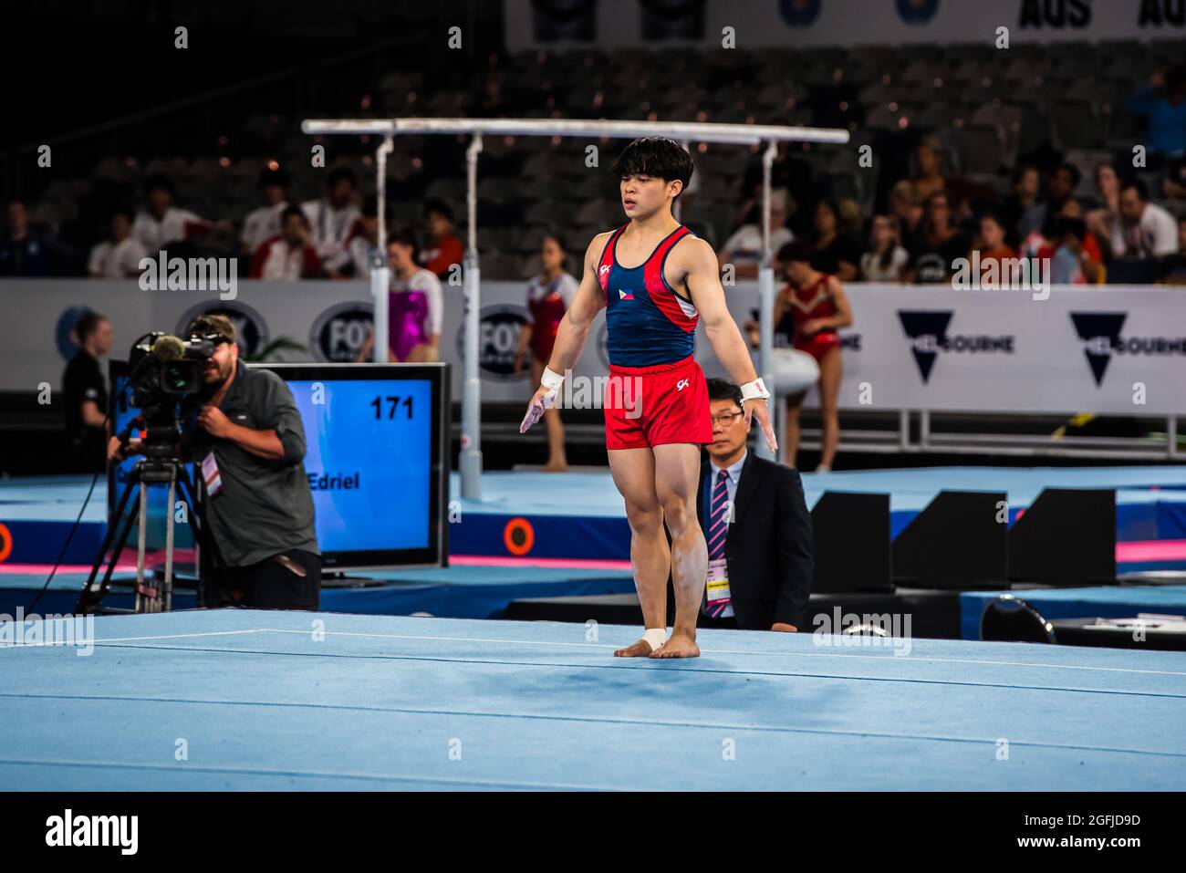 Carlos Edriel Yulo from Philippines setting up for a salto during the ...