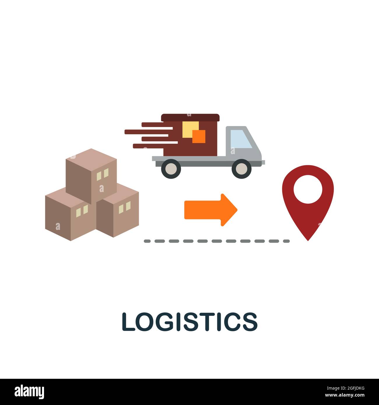 Logistics flat icon. Simple sign from collection. Creative Logistics ...