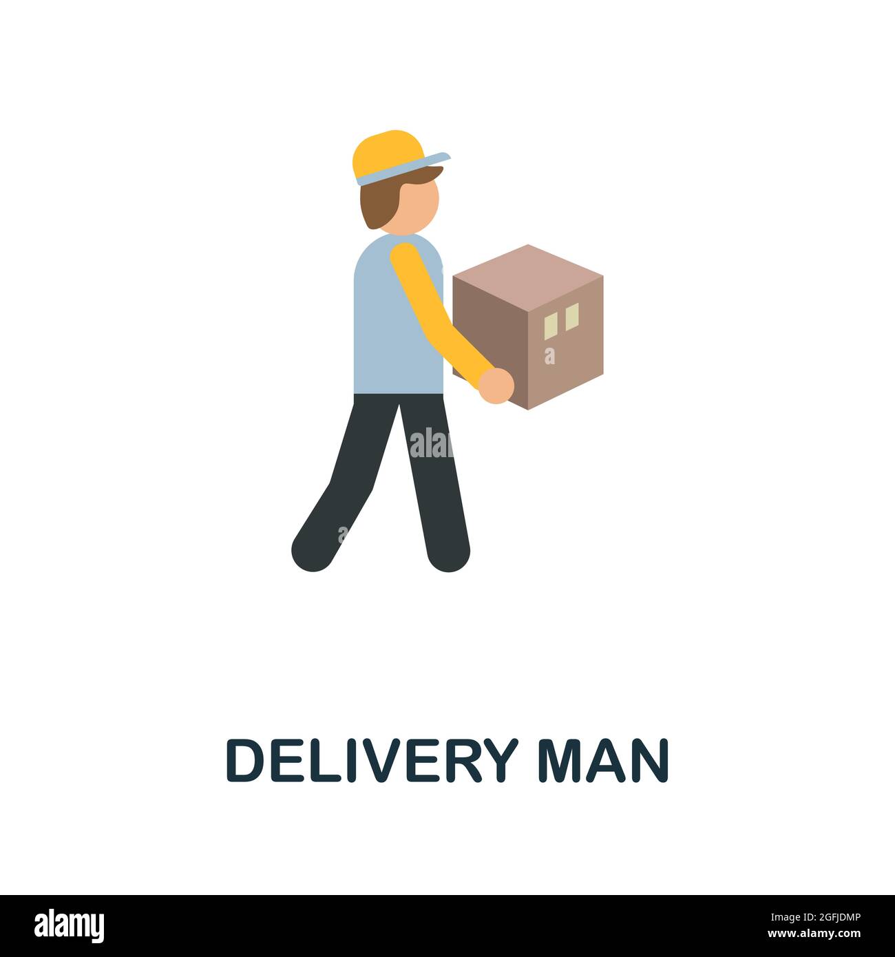 Delivery Man flat icon. Simple sign from logistics collection. Creative ...