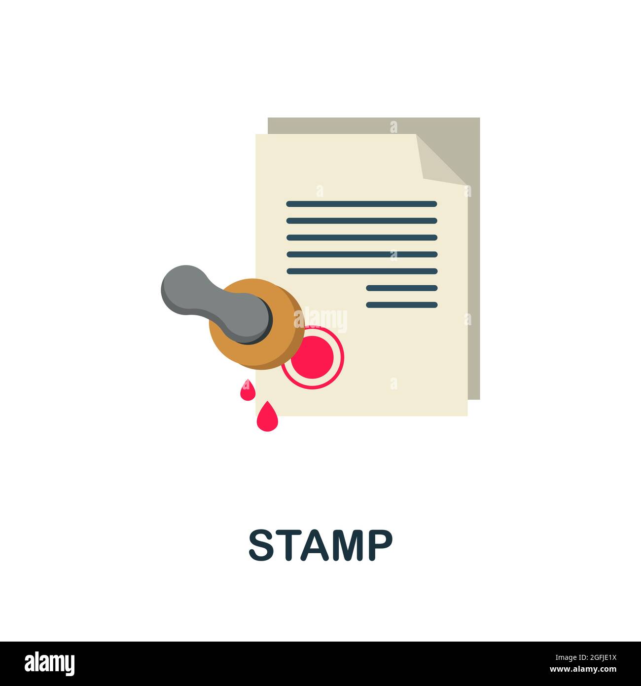 Stamp flat icon. Simple sign from logistics collection. Creative Stamp ...