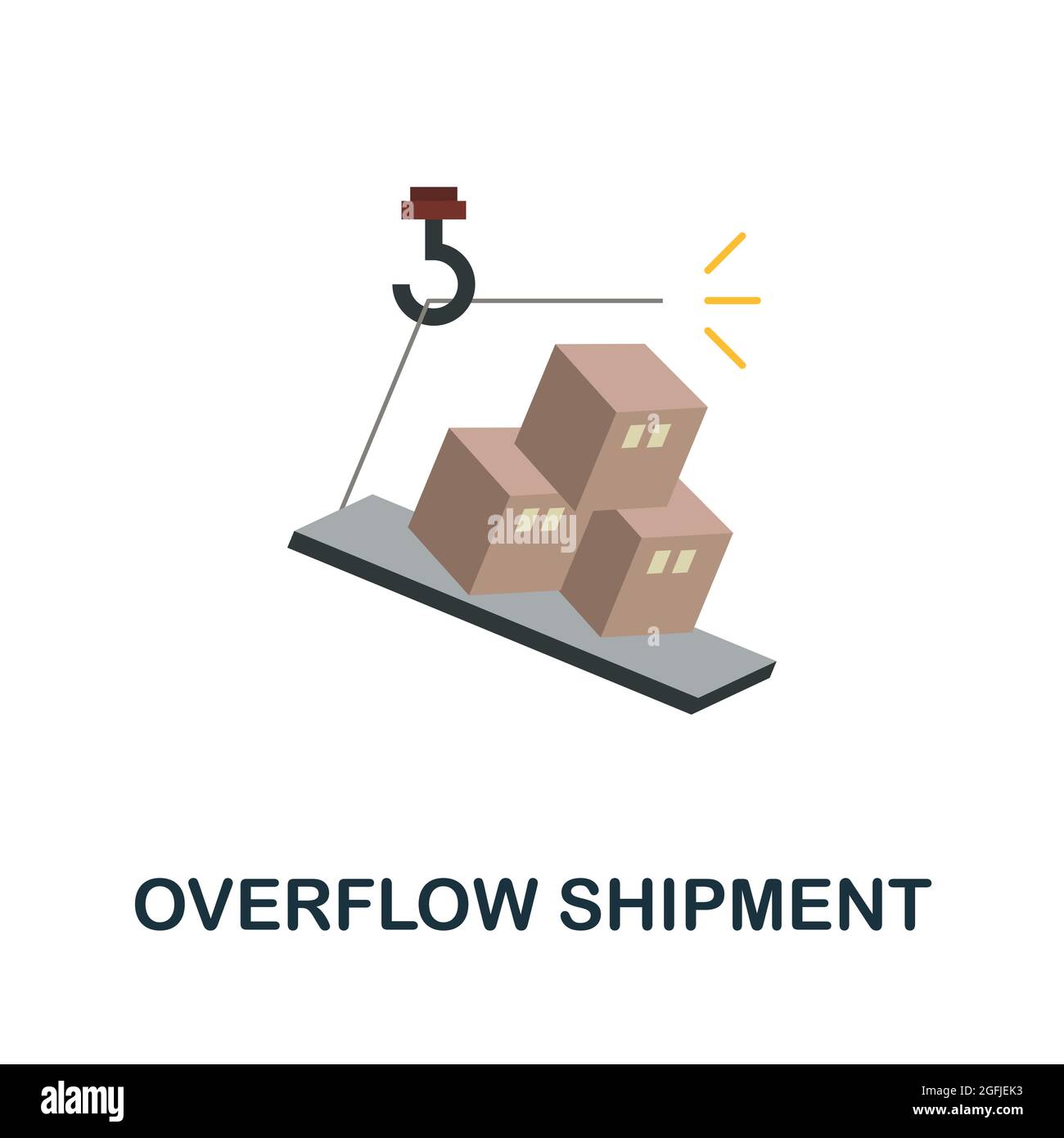 Overflow Shipment flat icon. Simple sign from logistics collection ...