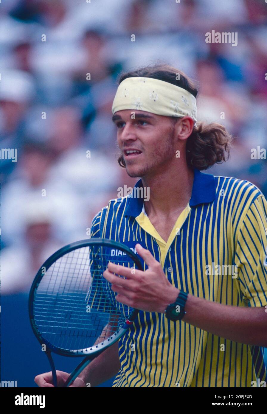 Brazilian tennis player Gustavo Kuerten, Roland Garros, France 1997 ...