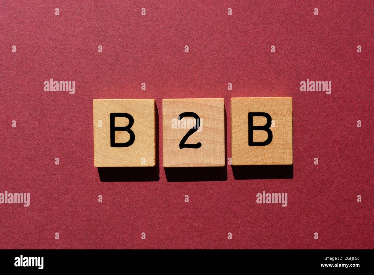 B2B, acronym for Business to Business in wooden alphabet letters ...