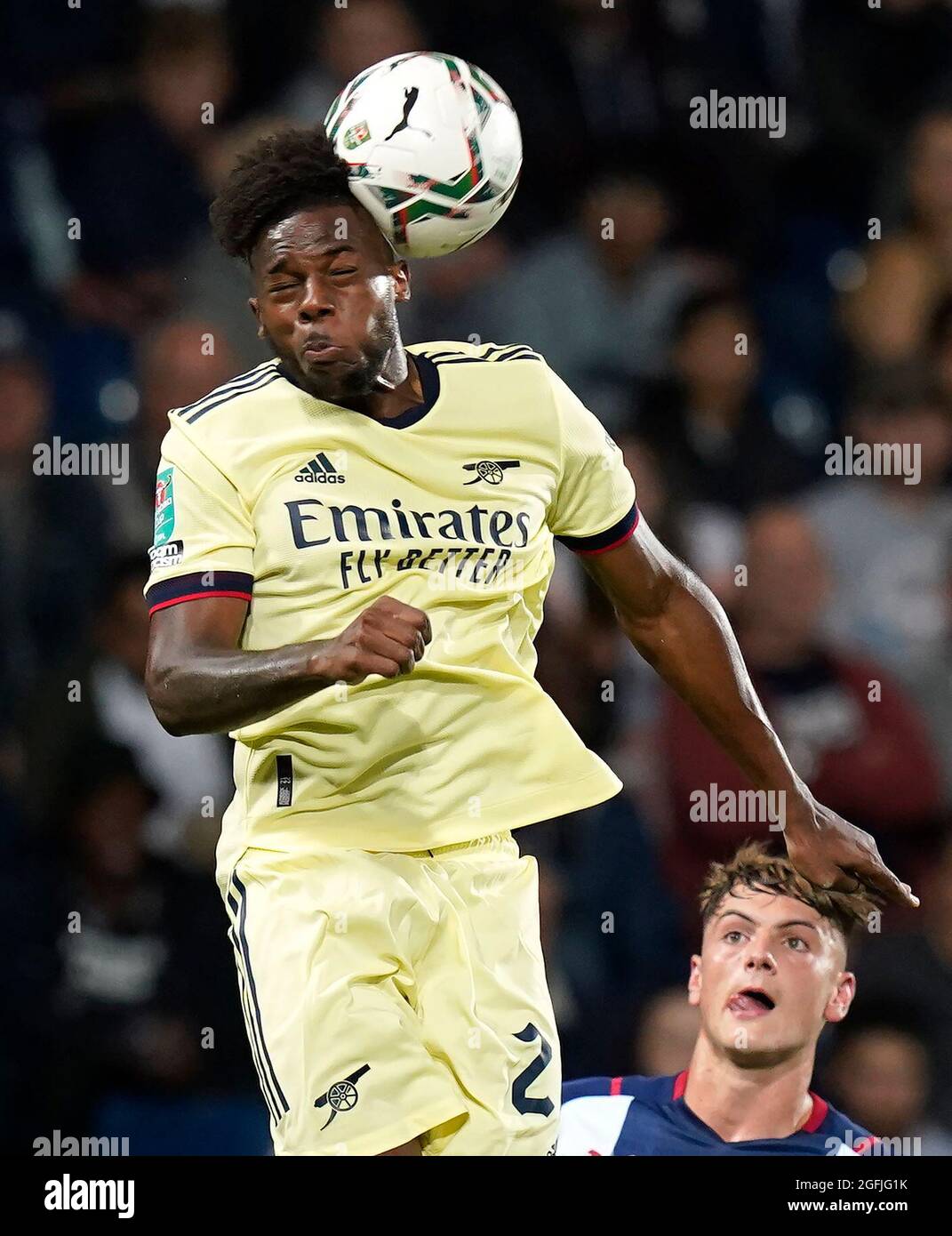 West Bromwich, England, 25th August 2021. Nuno Tavares of Arsenal ...