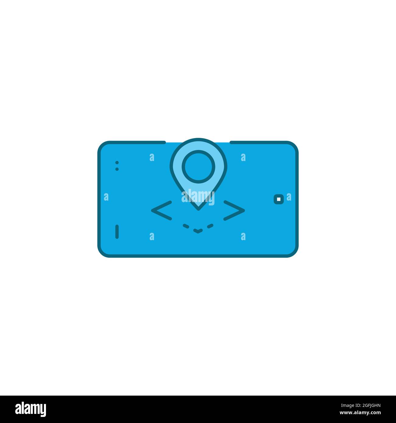 Augmented reality map color line icon. Geo location app in smartphone ...