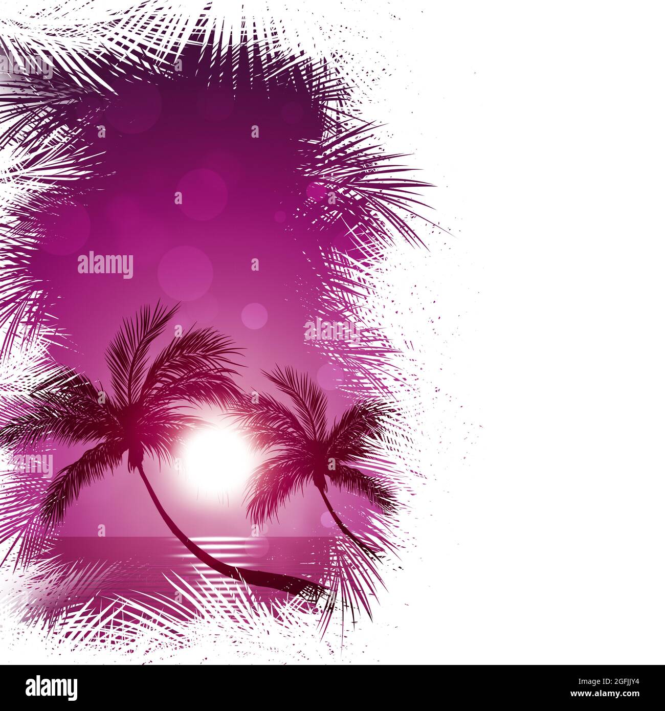 calm and chill tropical pacific summer nature background with palms at ...