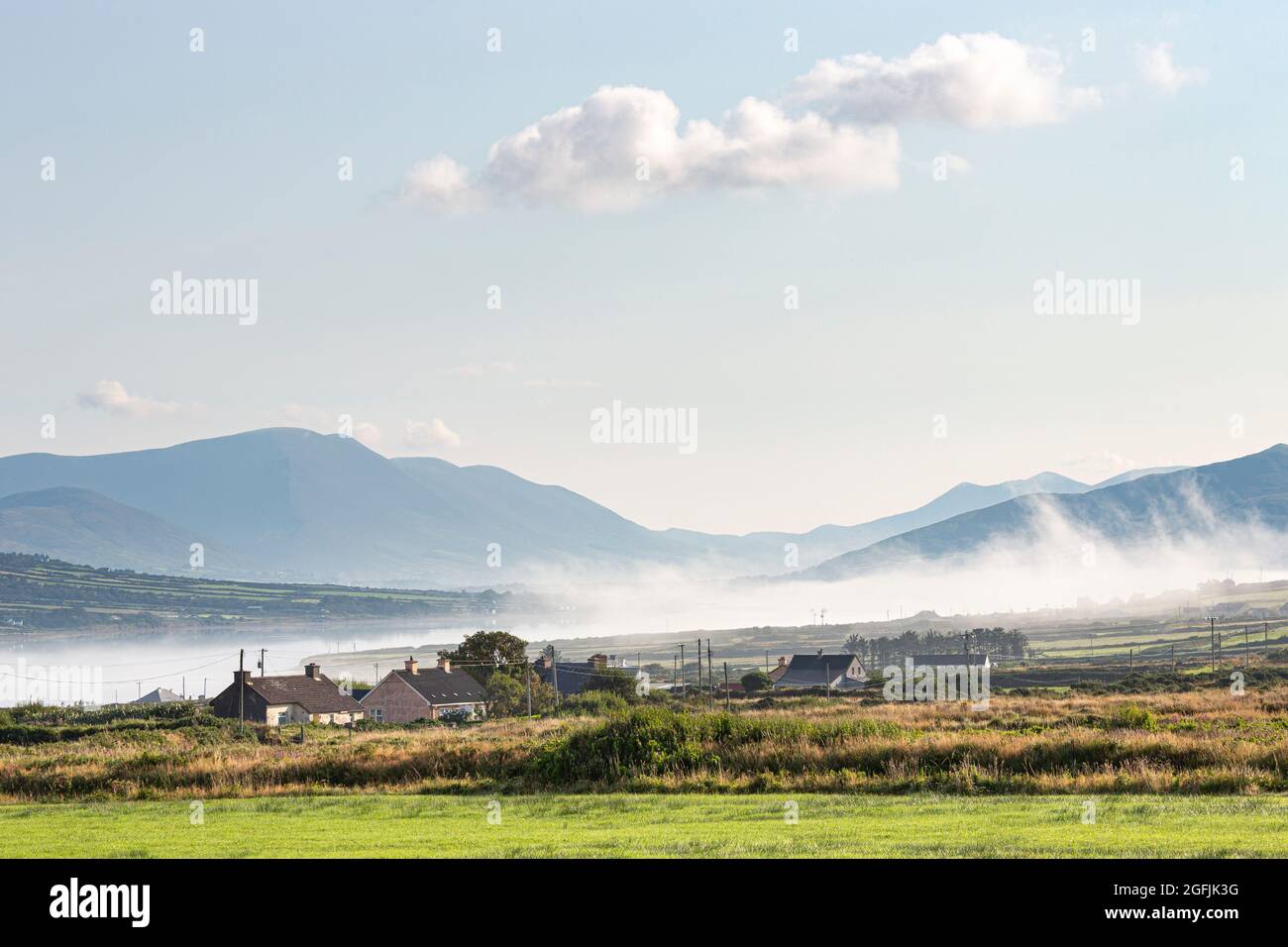 Early morning mist in Portmagee, County Kerry Ireland Stock Photo - Alamy