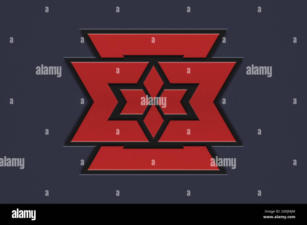 Geometric pattern of red color, Scandinavian Celtic style. Illustration ...