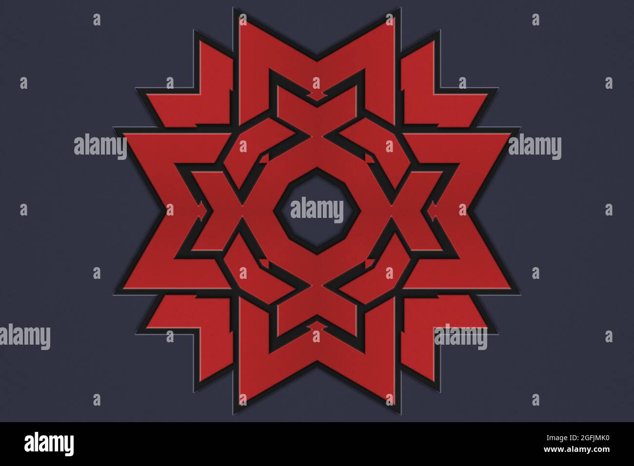 Geometric pattern of red color, Scandinavian Celtic style. Illustration ...