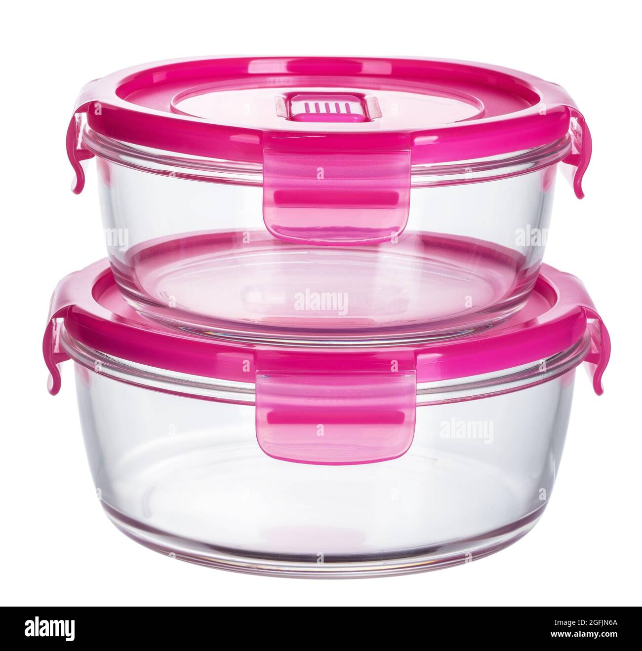 Glass container with lid isolated on white background Stock Photo - Alamy