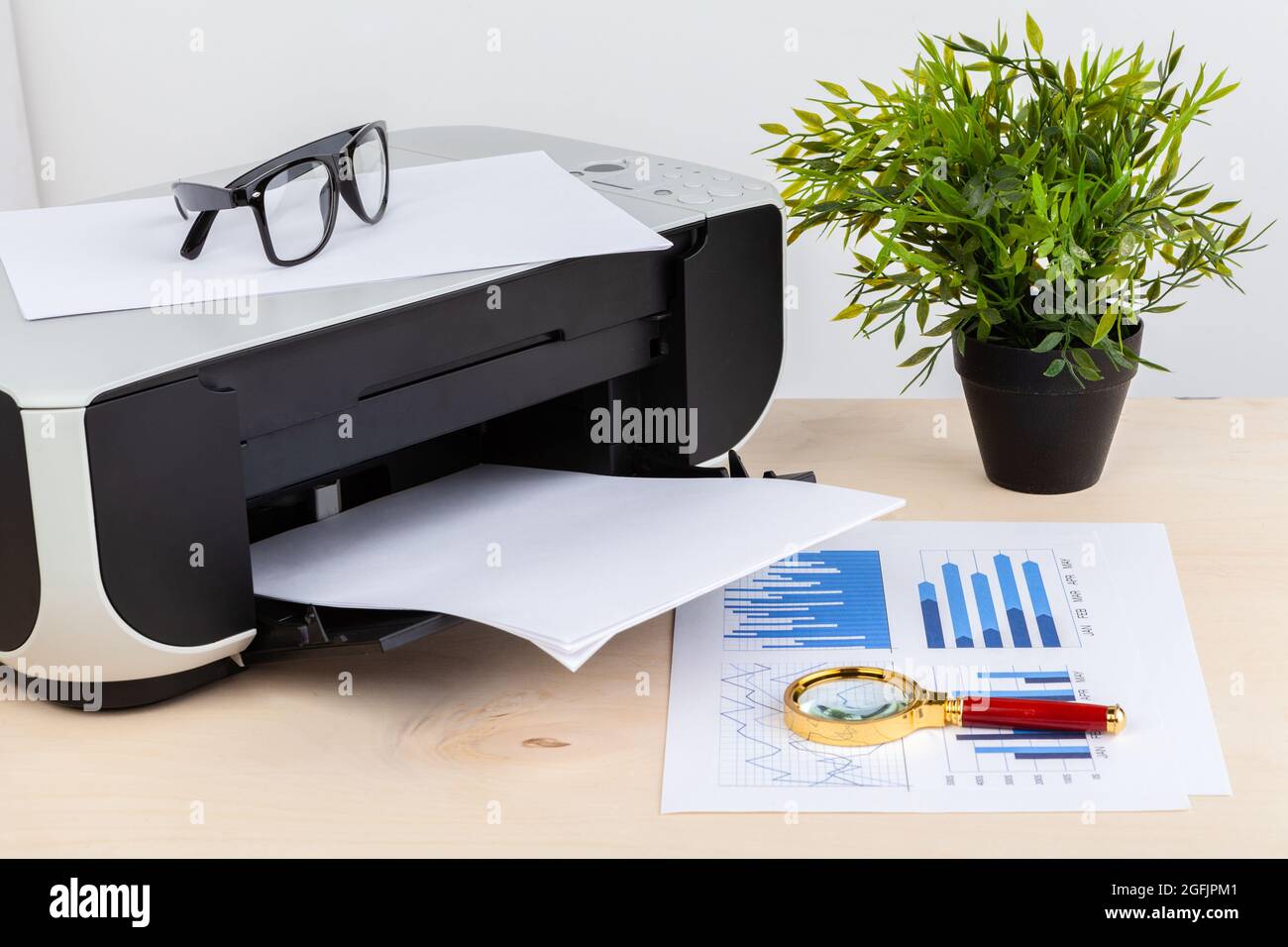 Modern printer machine for home use close up Stock Photo - Alamy