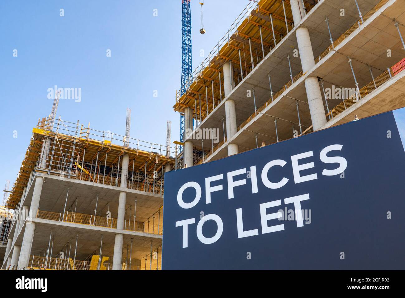Construction site, building under construction with sign and ...