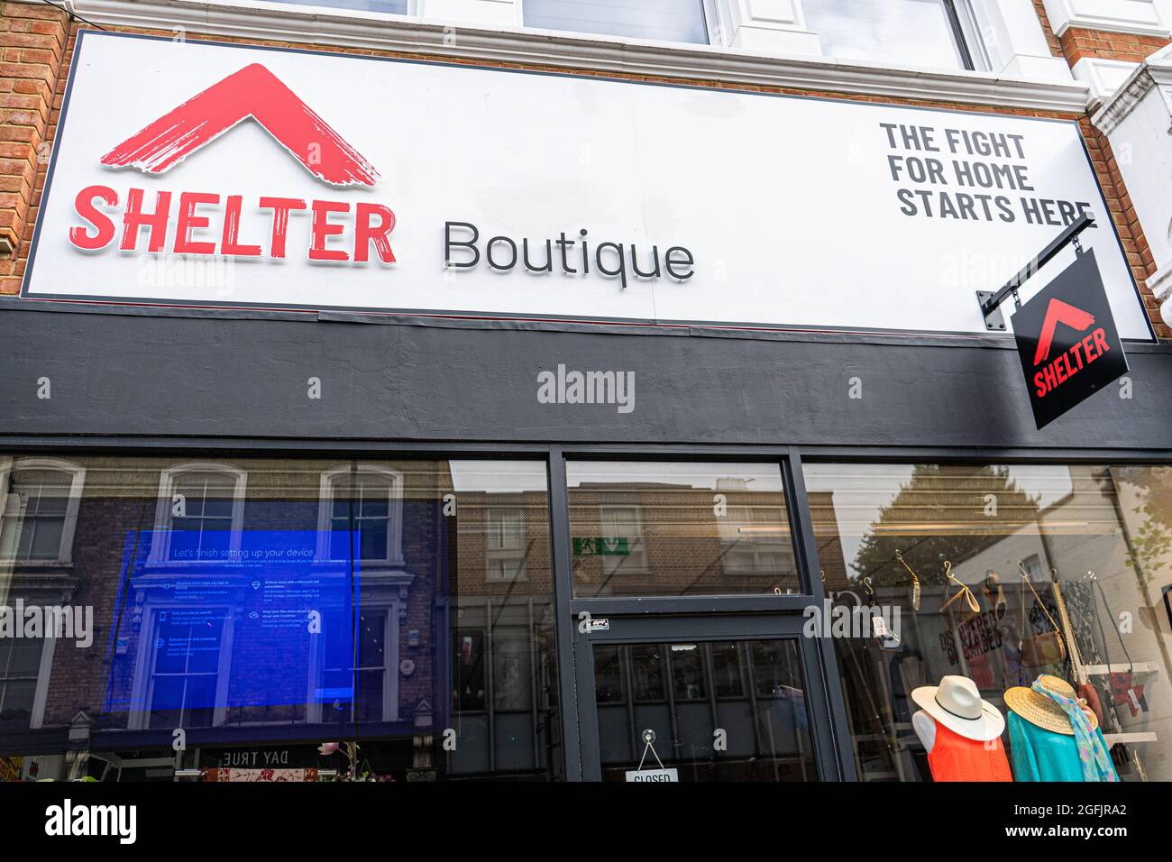 Shelter Boutique charity shop exterior in Wimbledon High Street Stock ...