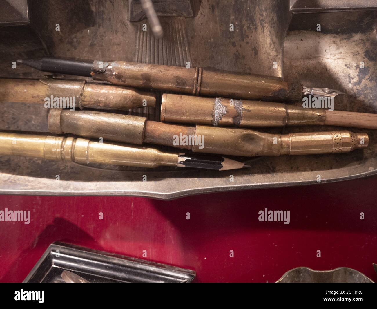 first world war wwi tools made of war items detail Stock Photo - Alamy