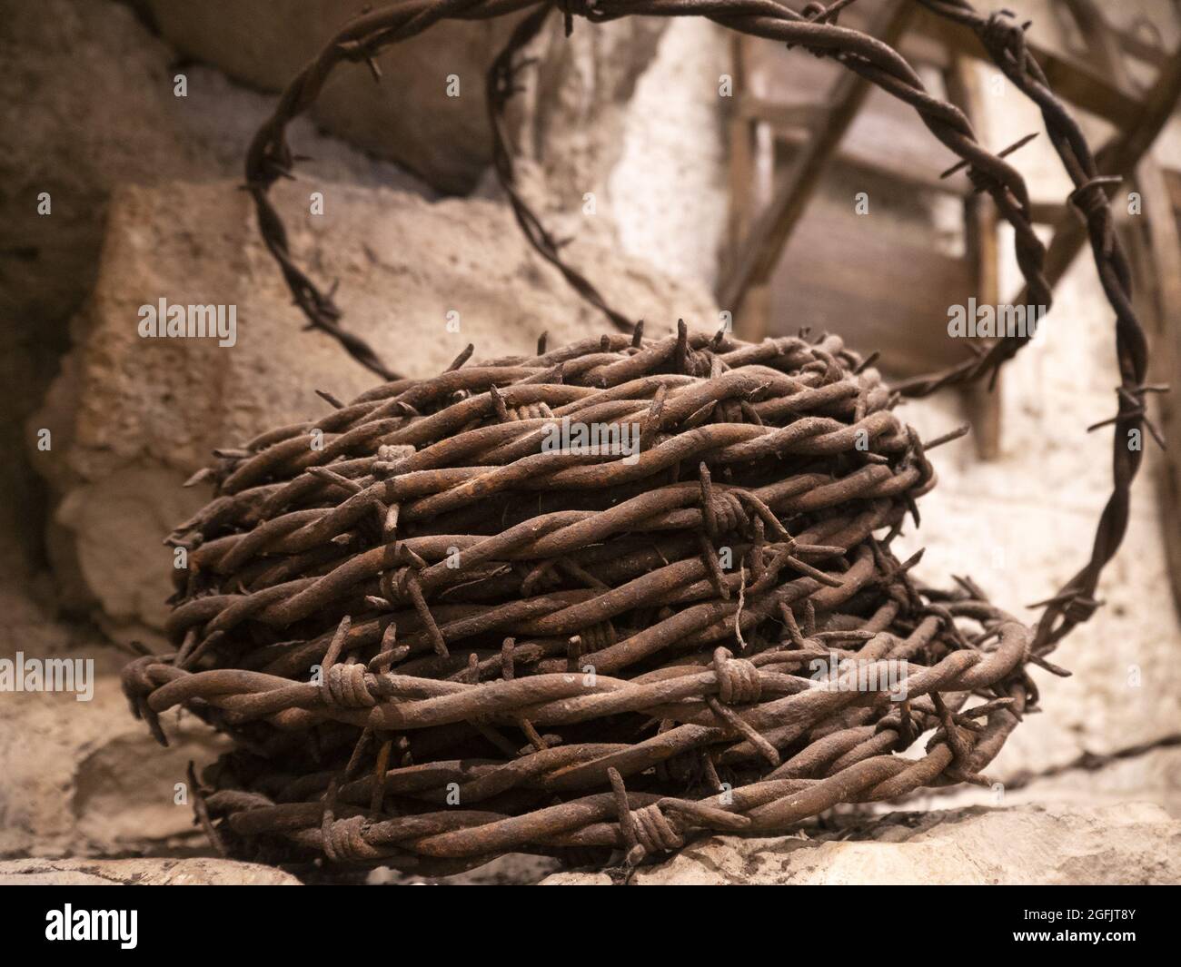 first world war wwi pistol barbed wire Stock Photo - Alamy