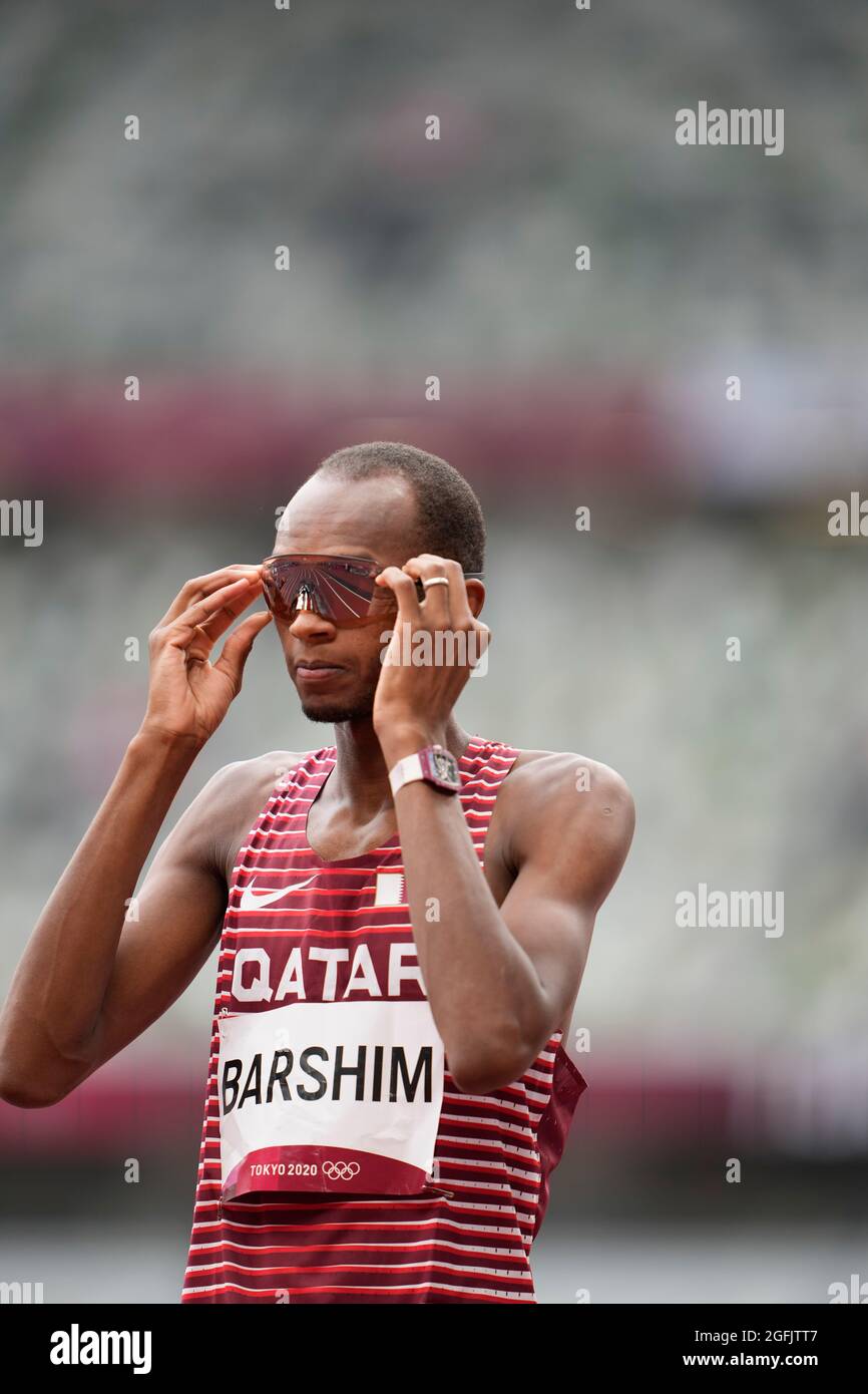 Mutaz Essa Barshim competing during the Tokyo 2020 Olympic Games Stock ...