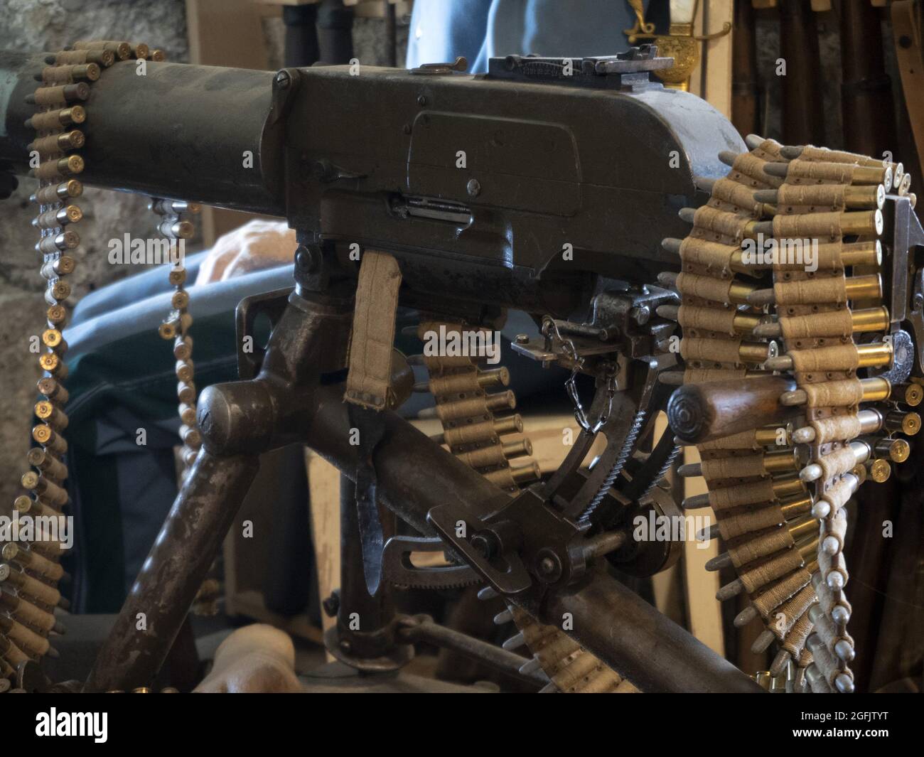 first world war wwi pistol maching gun Stock Photo - Alamy