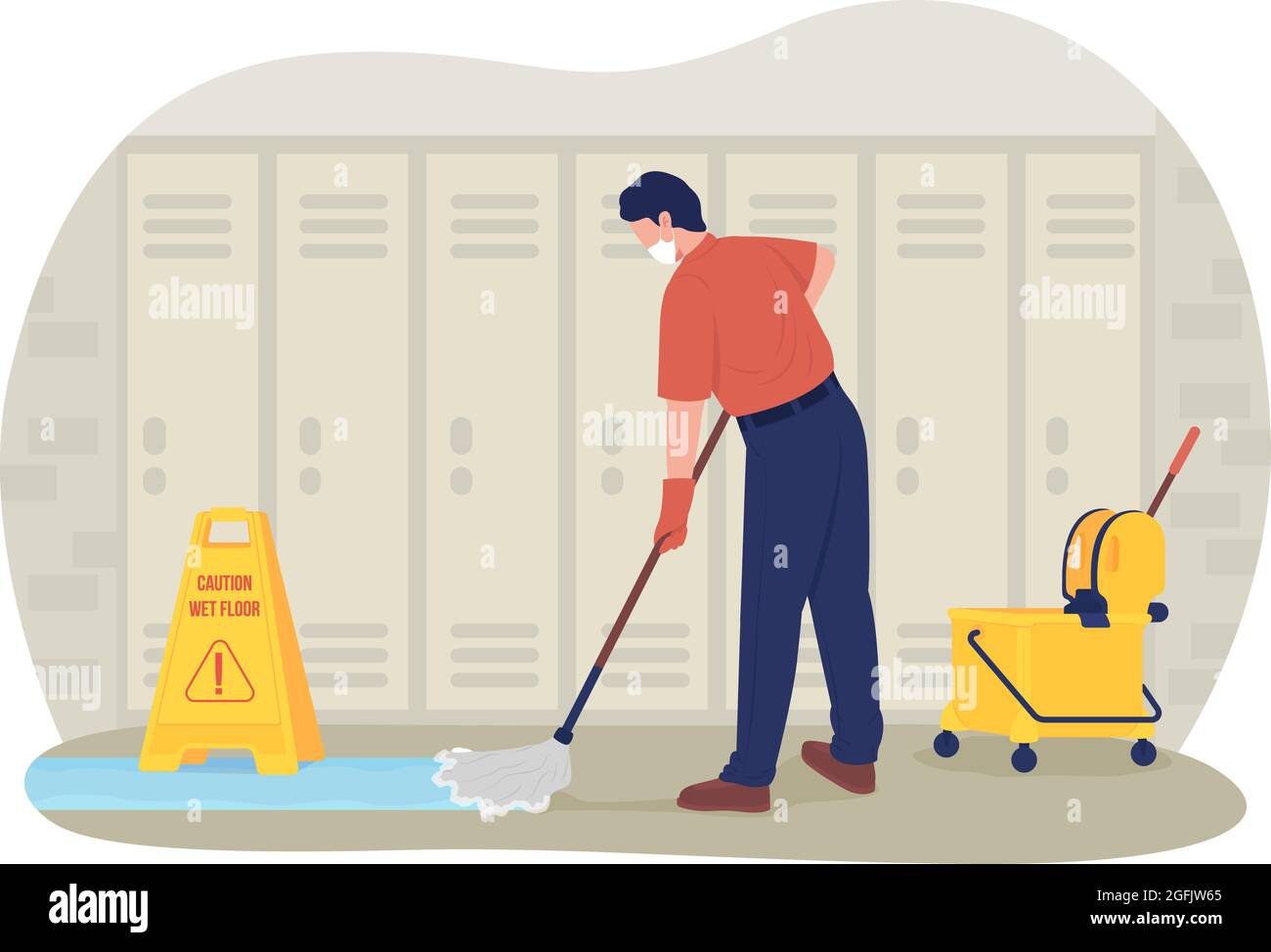 Clip Art Janitor Janitors Vector Art & Graphics | Freevector.com