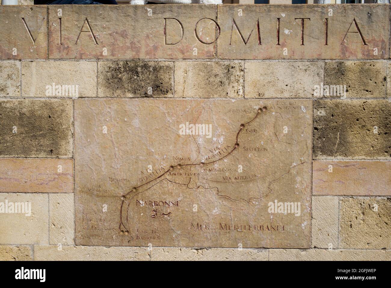 Narbonne (south of France) : Via Domitia, Roman road registered as a ...