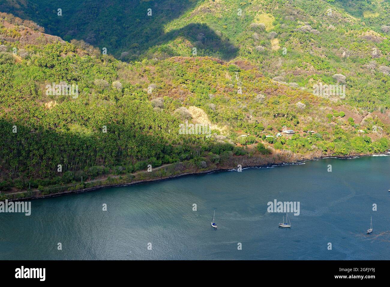 Marquesas Islands, French Polynesia, Nuku Hiva Island: Bay of Taipiva ...