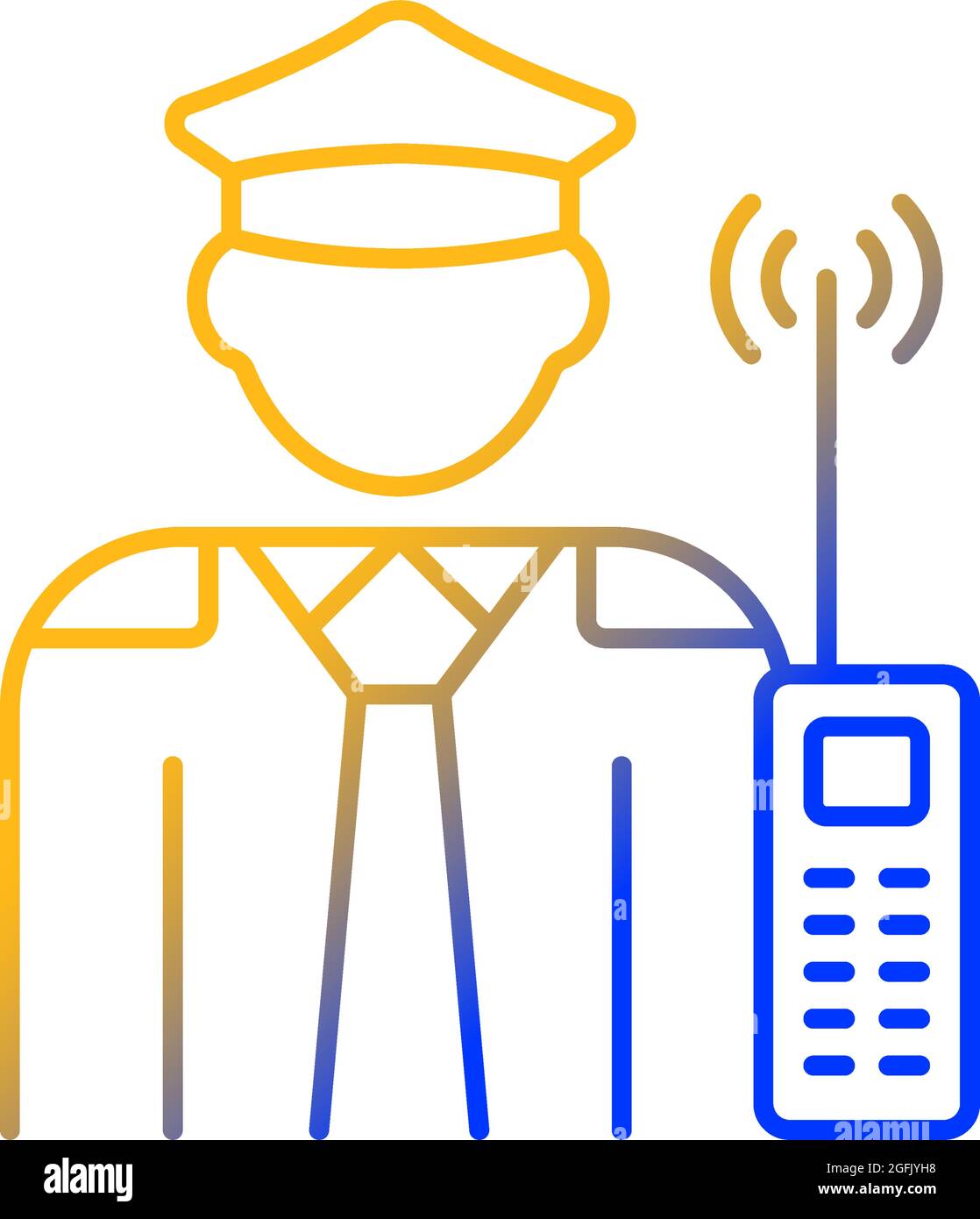 Security guard gradient linear vector icon Stock Vector Image & Art - Alamy