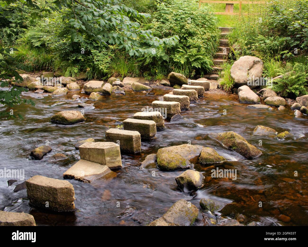 Stepping stones, crossing Hebden Beck, temporarily closed for repair ...