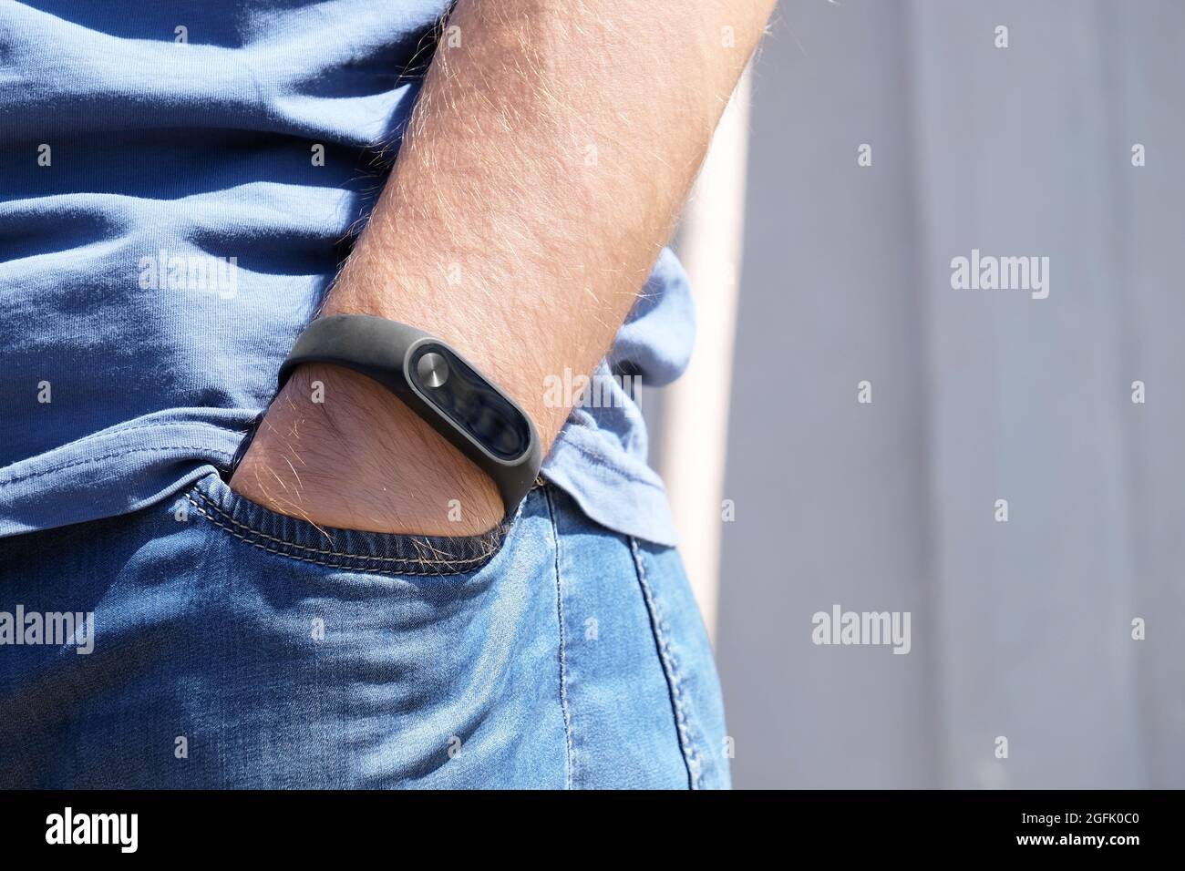 Man with modern watch Stock Photo - Alamy
